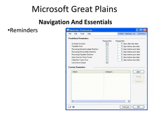Microsoft Dynamics Great Plains- Navigation | PPTX