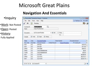Microsoft Dynamics Great Plains- Navigation | PPTX