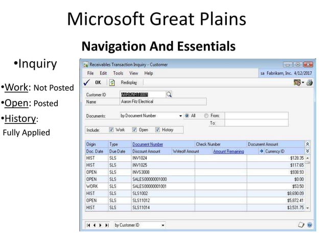 Microsoft Dynamics Great Plains- Navigation | PPTX