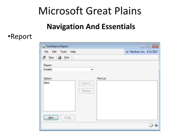 Microsoft Dynamics Great Plains- Navigation | PPTX