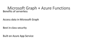 Microsoft Graph and Azure Functions - SharePoint User Group Frankfurt | PPT