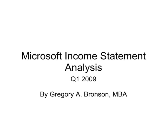 Microsoft Income Statement Analysis | PPT