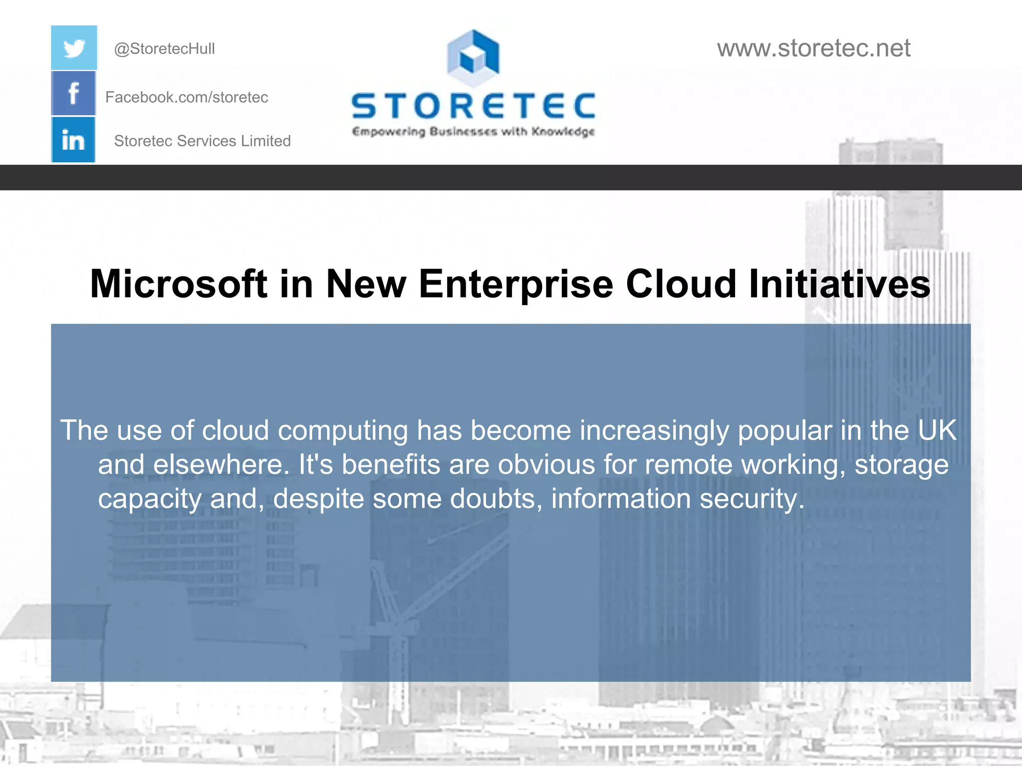 Microsoft in new enterprise cloud initiatives | PPT