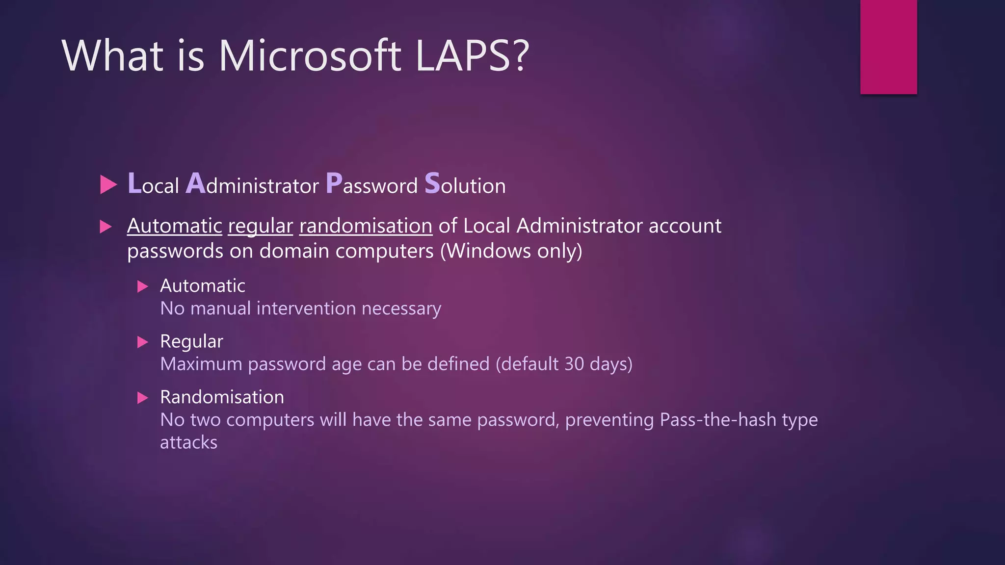 Microsoft LAPS - Local Administrator Password Solution | PPTX