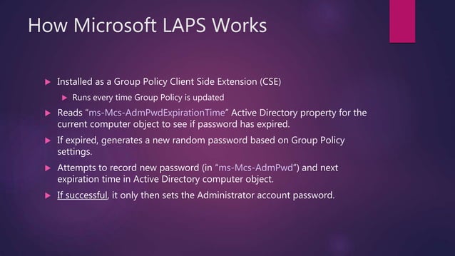 Microsoft LAPS - Local Administrator Password Solution | PPTX