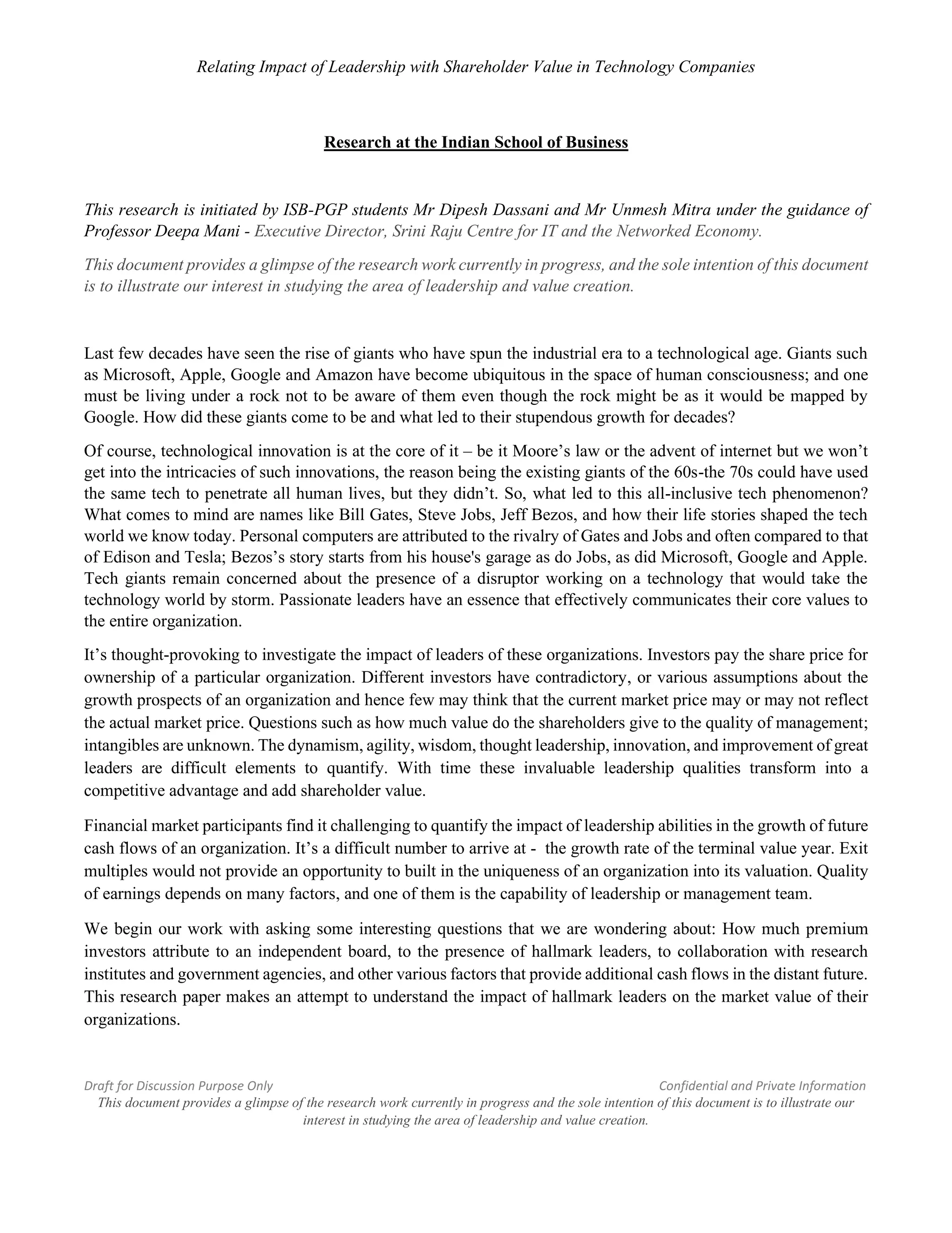 Microsoft Leadership Valuation | PDF