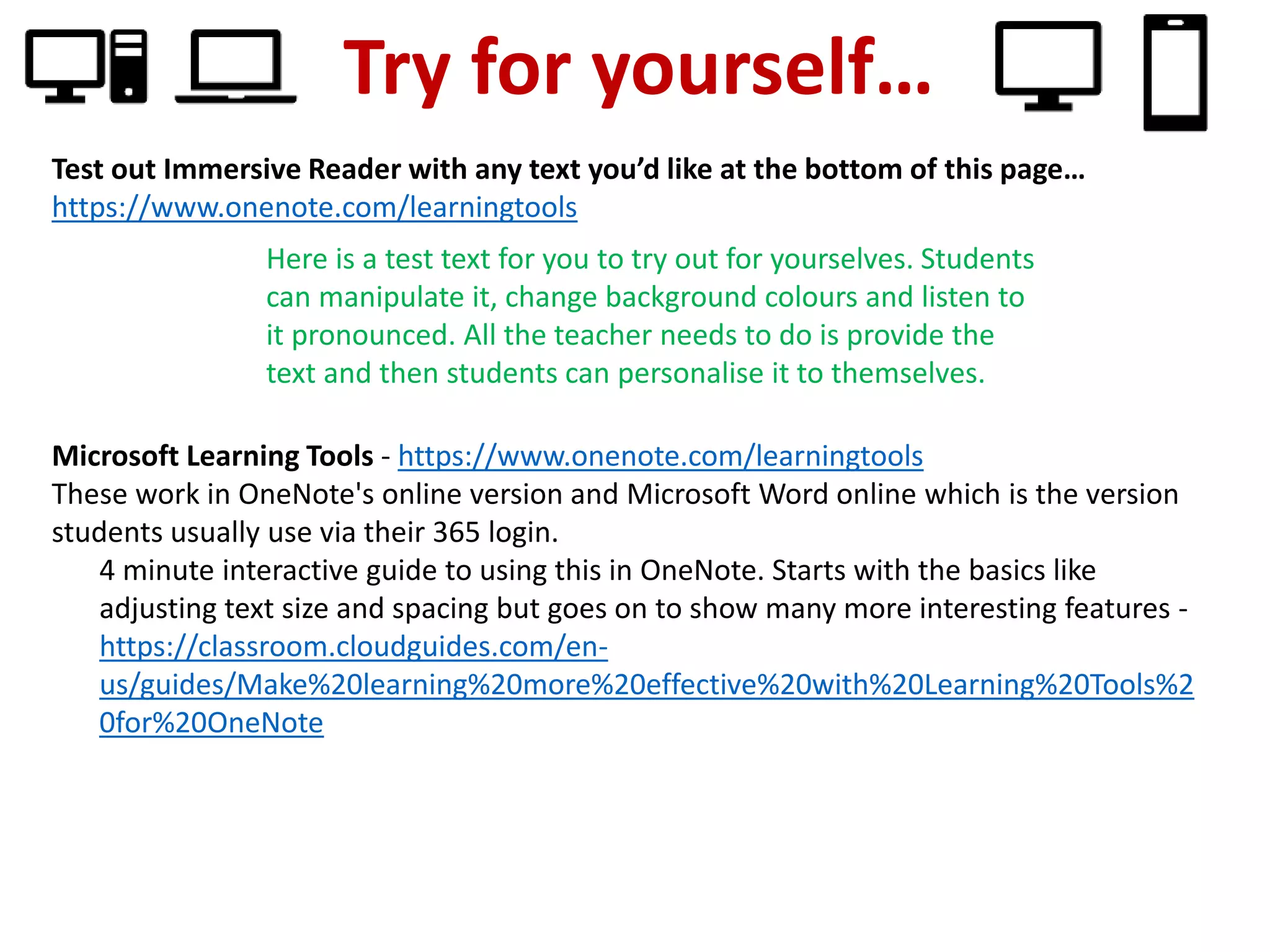 Microsoft learning tools | PPT