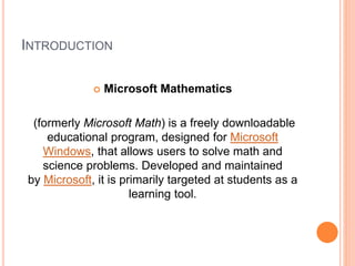 Microsoft mathematicsrevised | PPTX