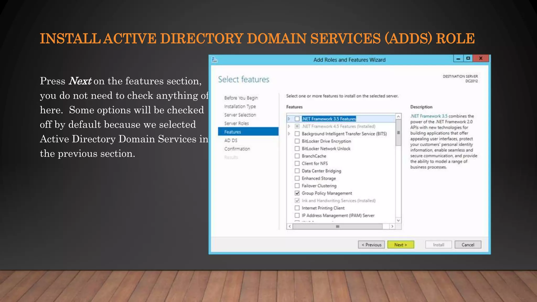 Microsoft MCSA - Install active directory domain services (adds) role | PPTX