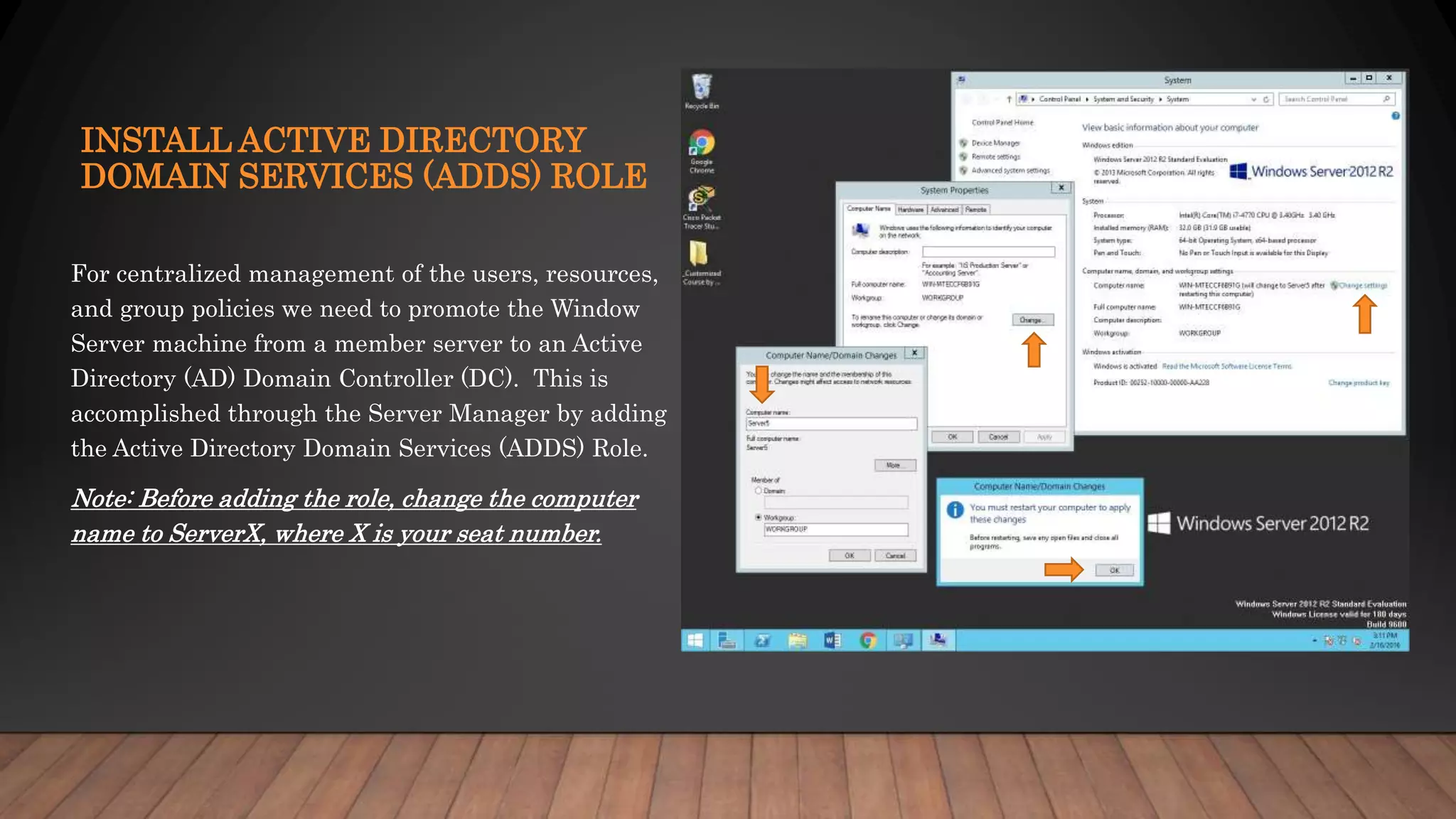 Microsoft MCSA - Install active directory domain services (adds) role | PPTX