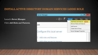 Microsoft MCSA - Install active directory domain services (adds) role | PPTX