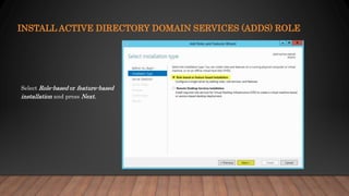 Microsoft MCSA - Install active directory domain services (adds) role | PPTX