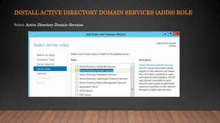 Microsoft MCSA - Install active directory domain services (adds) role | PPTX