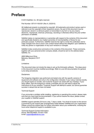 Microsoft OCSP LUNA SA PCI Integration Guide | PDF