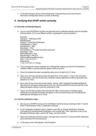 Microsoft OCSP LUNA SA PCI Integration Guide | PDF