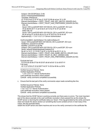Microsoft OCSP LUNA SA PCI Integration Guide | PDF