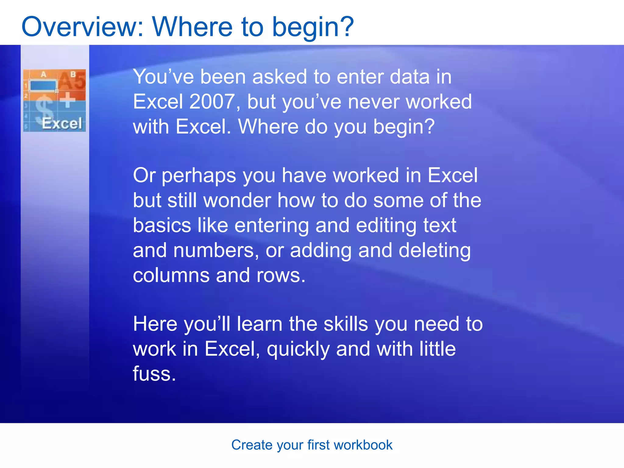 Microsoft® Office Excel® 2007 Training | PPT