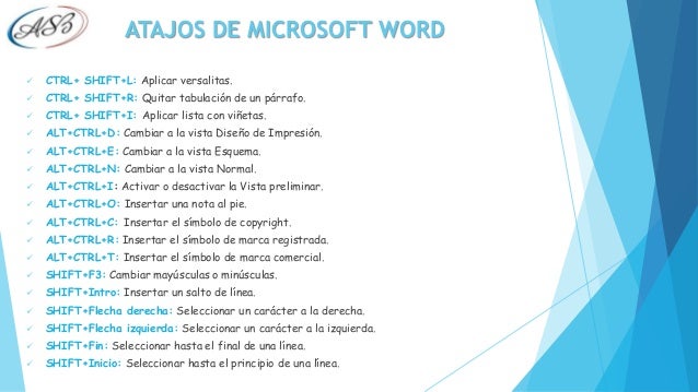 ATAJOS DE WINDOWS Y MICROSOFT WORD