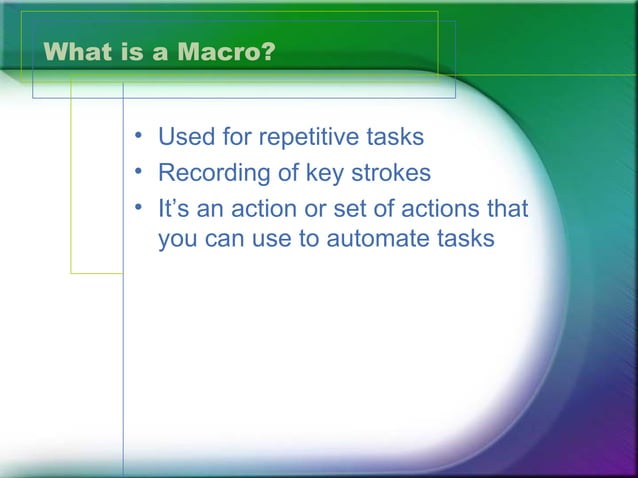 Microsoft Office 2003 Creating Macros | PPT | Computing | Technology ...