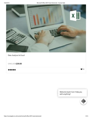 Microsoft Office 2007 Excel Advanced - Course Gate | PDF | Computer Software and Applications ...