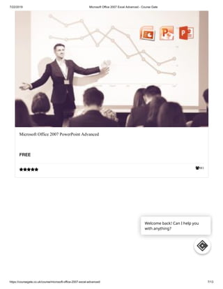 Microsoft Office 2007 Excel Advanced - Course Gate | PDF | Computer Software and Applications ...