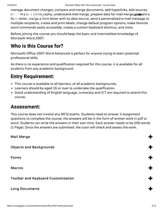 Microsoft office 2007 word advanced - course gate | PDF