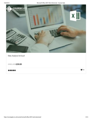 Microsoft office 2007 word advanced - course gate | PDF