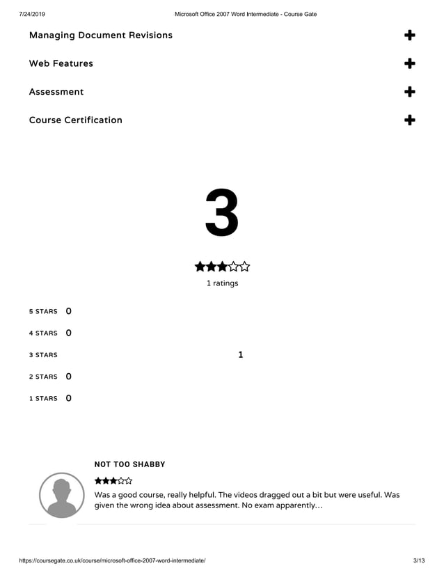 Microsoft Office 2007 Word Intermediate - Course Gate | PDF