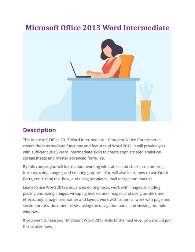 Microsoft office 2013 word intermediate | PDF