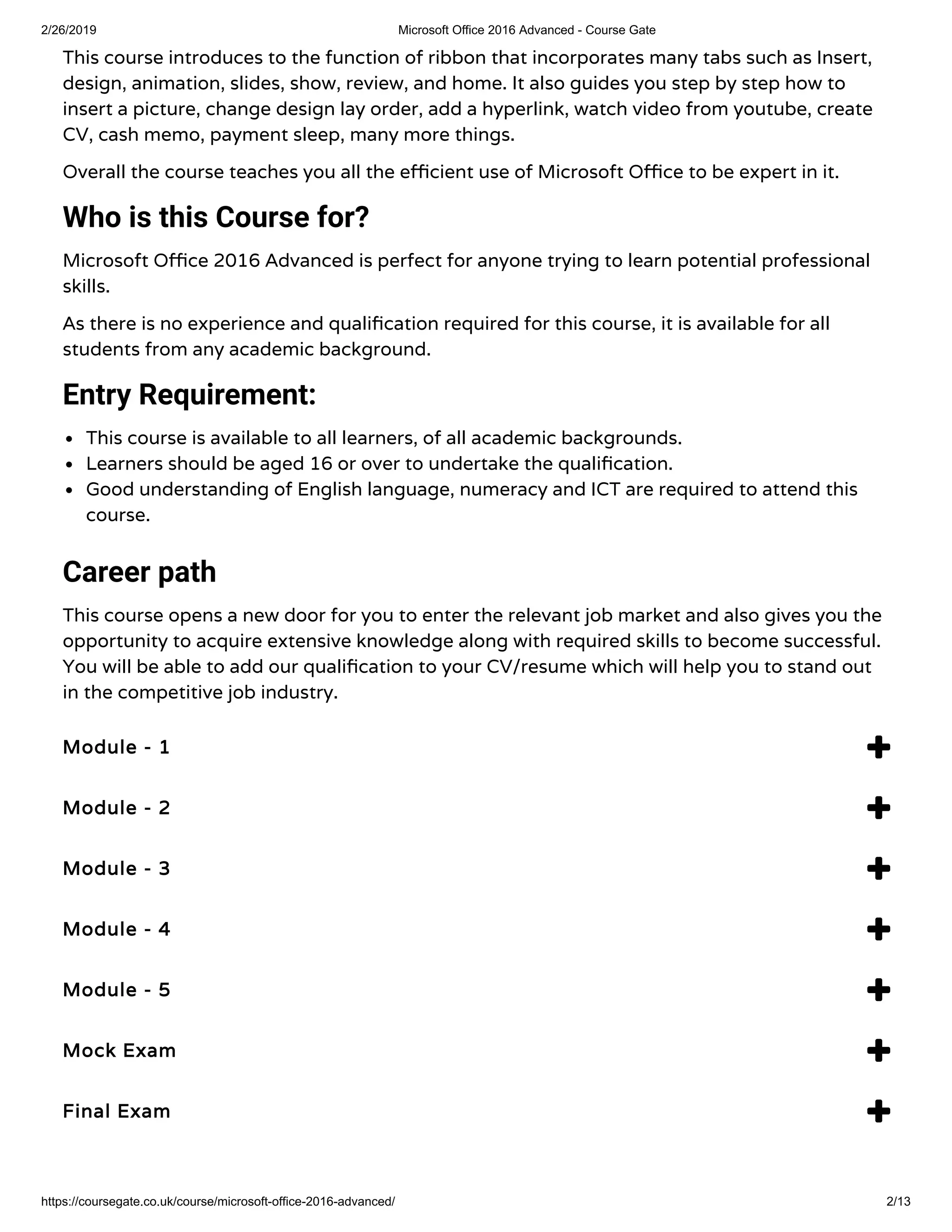 Microsoft office 2016 advanced course gate | PDF