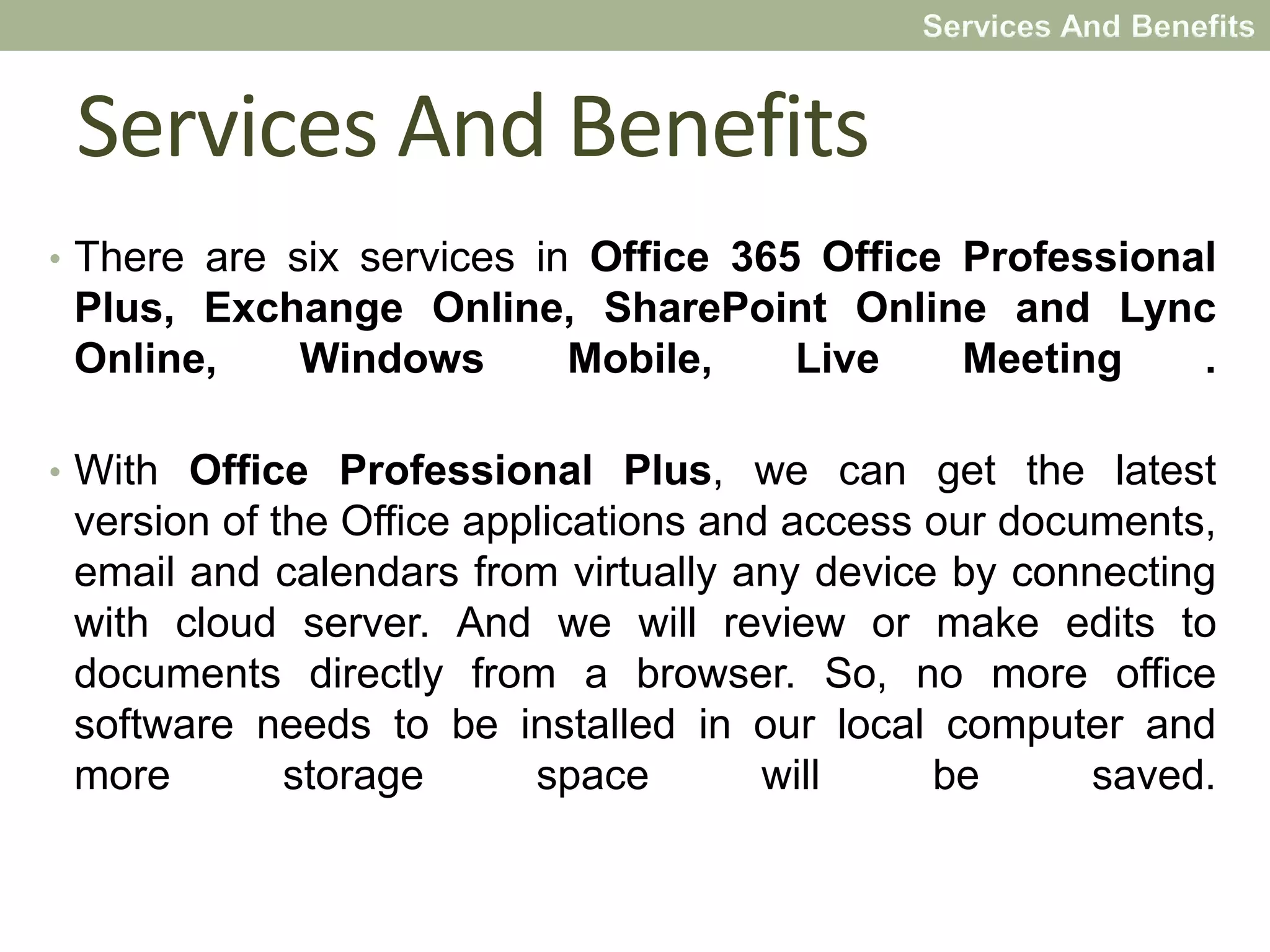 Microsoft office 365 | PPTX
