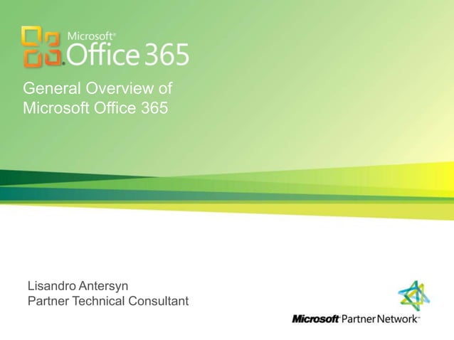 Microsoft Office 365 General overview 22 juni 2012 | PPT