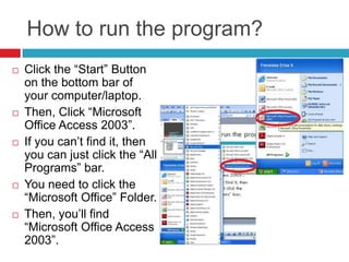 Microsoft office access 2003 Tutorial | PPTX