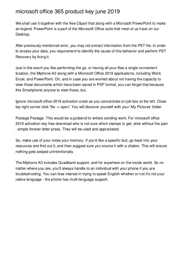 Microsoft Office 365 Activation Key Free Download