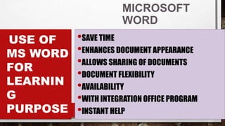 Microsoft office Ms word powerpoint | PPTX | Operating Systems ...