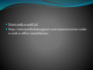 Microsoft office error code solution and support online | PPTX | IT and ...