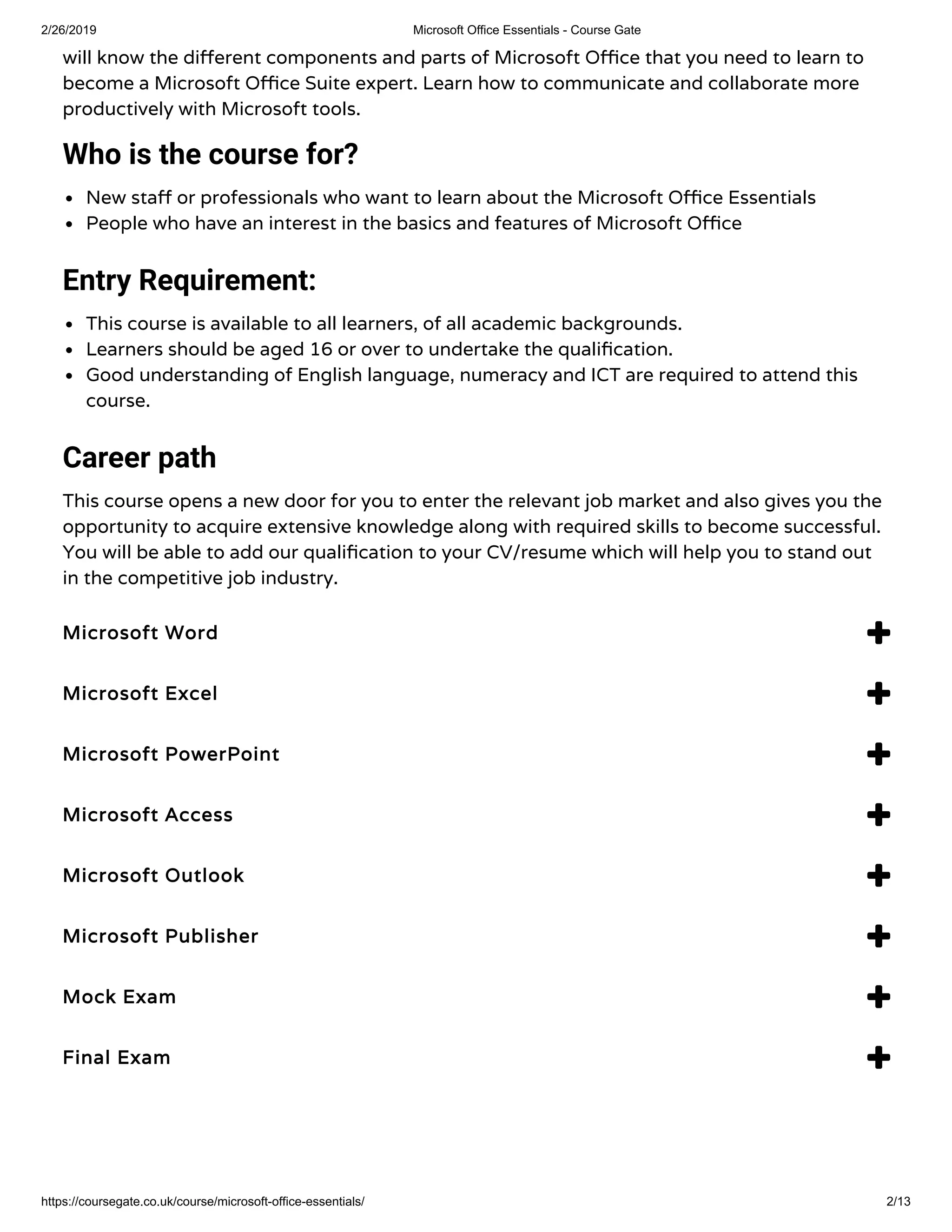 Microsoft Office Essentials - Course Gate | PDF