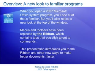 Microsoft Office 2007 Overview | PPT
