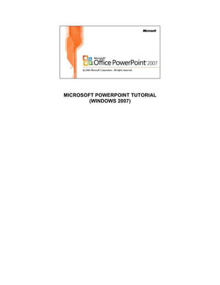 Microsoft office power_point_2007_tutorial | PDF