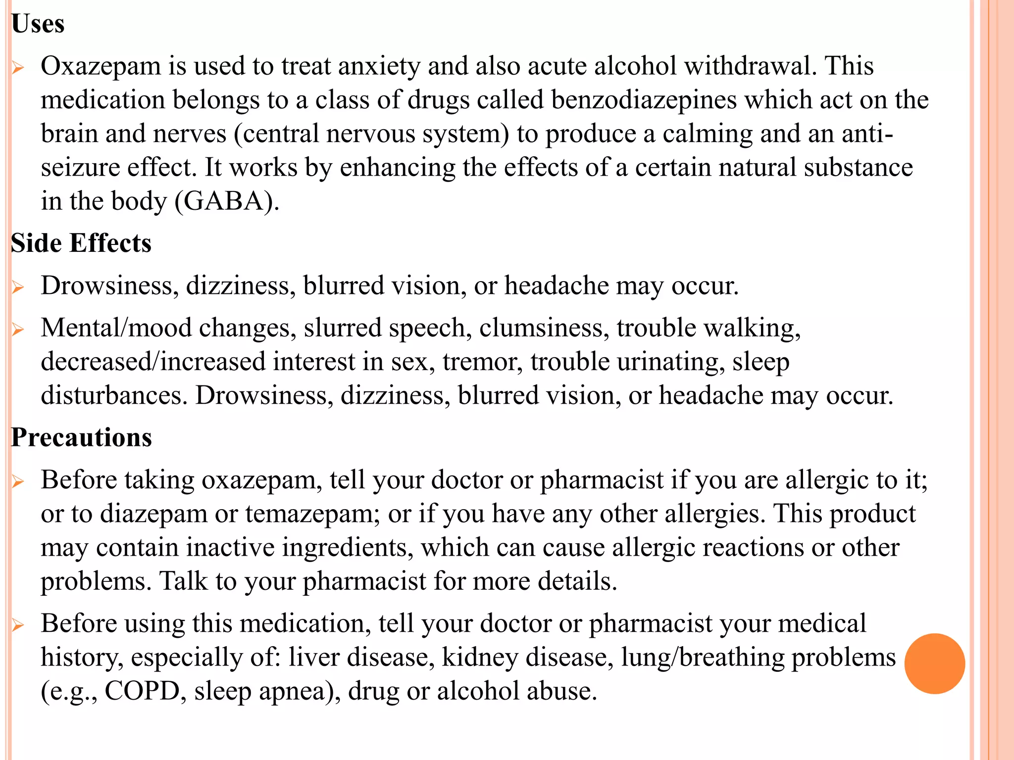 Introduction of Oxazepam | PPTX