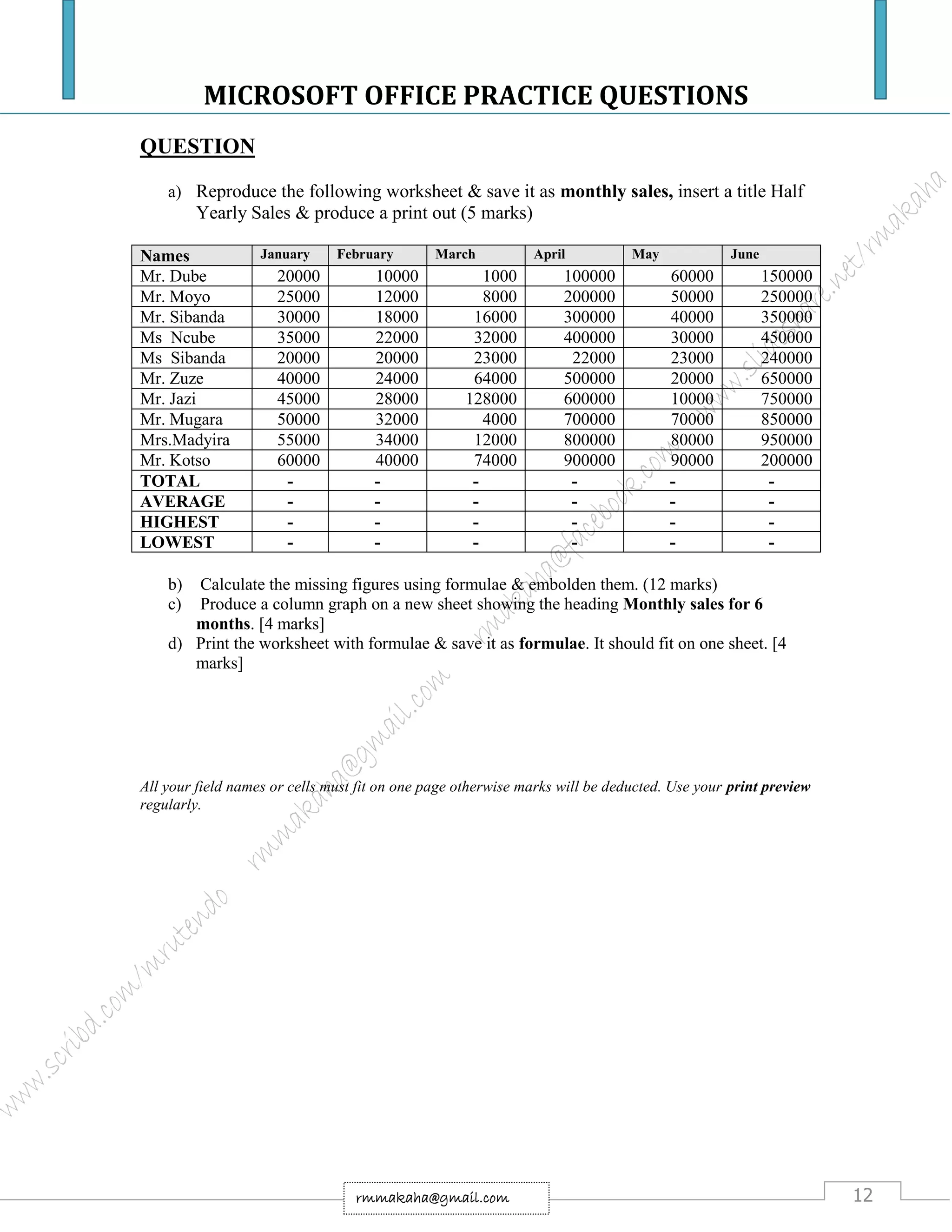 Microsoft Office: Practice Questions | PDF