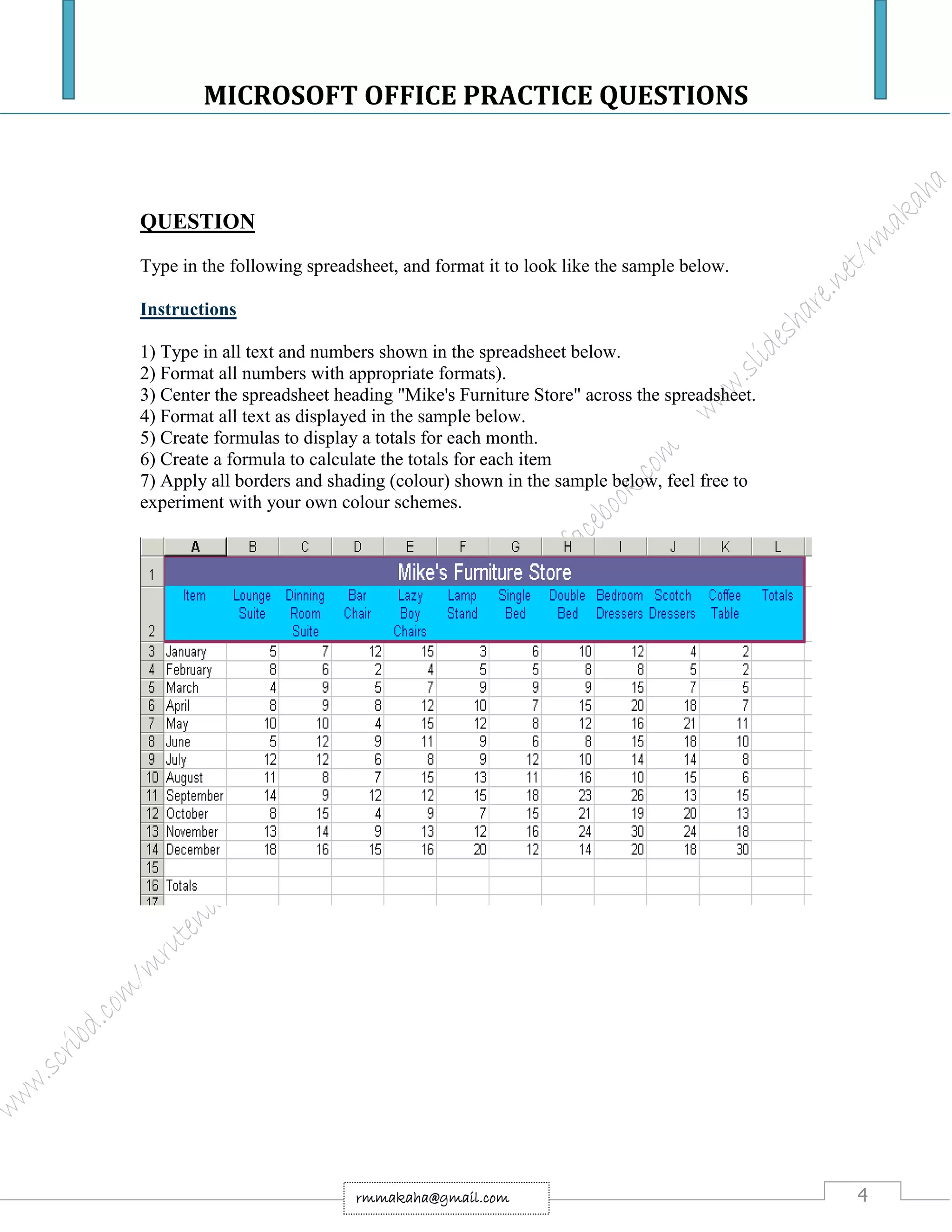 Microsoft Office: Practice Questions | PDF
