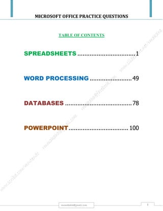 Microsoft Office: Practice Questions | PDF
