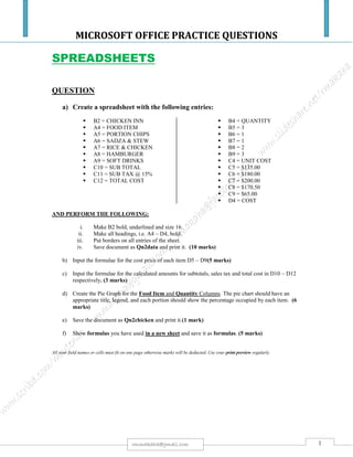 Microsoft Office: Practice Questions | PDF