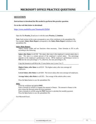 Microsoft Office: Practice Questions | PDF