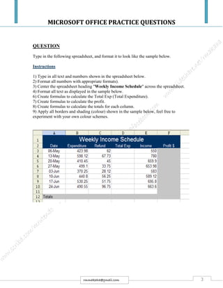 Microsoft Office: Practice Questions | PDF