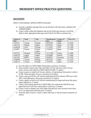 Microsoft Office: Practice Questions | PDF