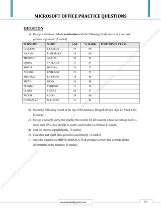 Microsoft Office: Practice Questions | PDF