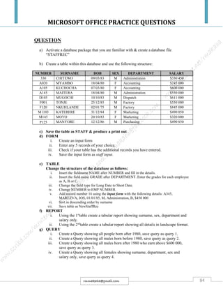 Microsoft Office: Practice Questions | PDF