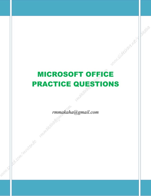 Microsoft Office: Practice Questions | PDF